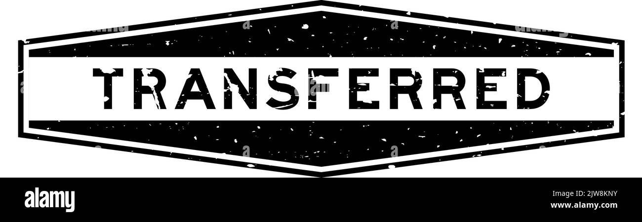 Grunge black transferred word hexagon rubber seal stamp on white ...