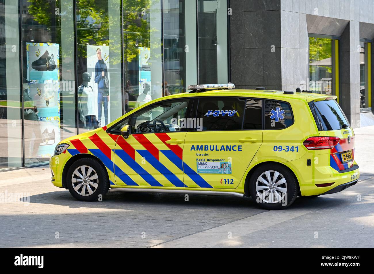 Utrecht, Netherlands - August 2022: Rapid responder ambulance car ...