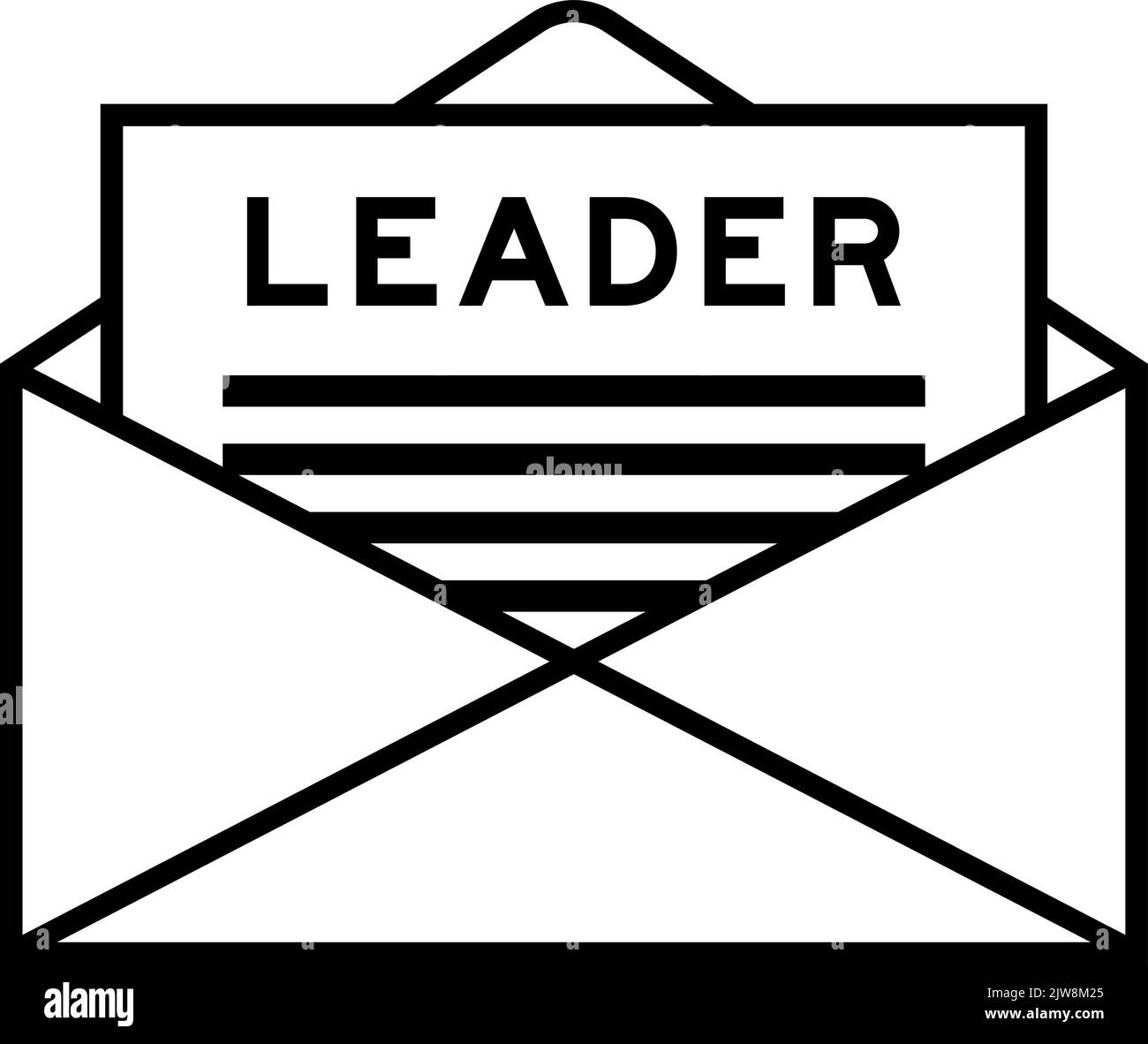 Envelope and letter sign with word leader as the headline Stock Vector ...