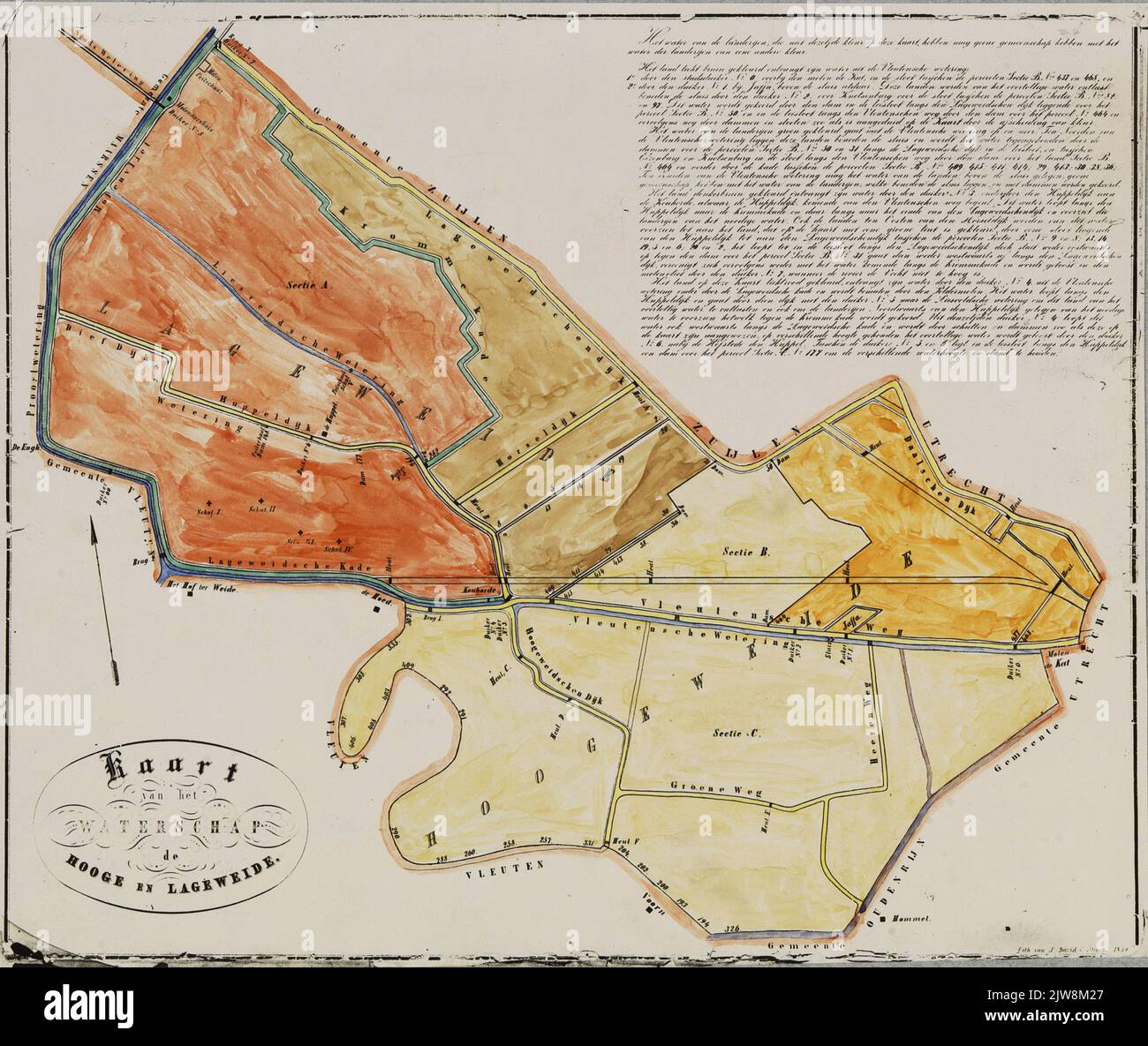 Map of the De Hooge en Lageweide Water Board Stock Photo - Alamy