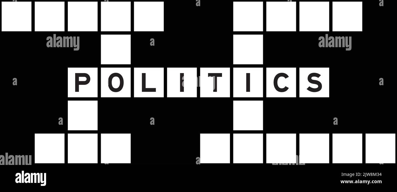 Alphabet letter in word politics on crossword puzzle background Stock ...