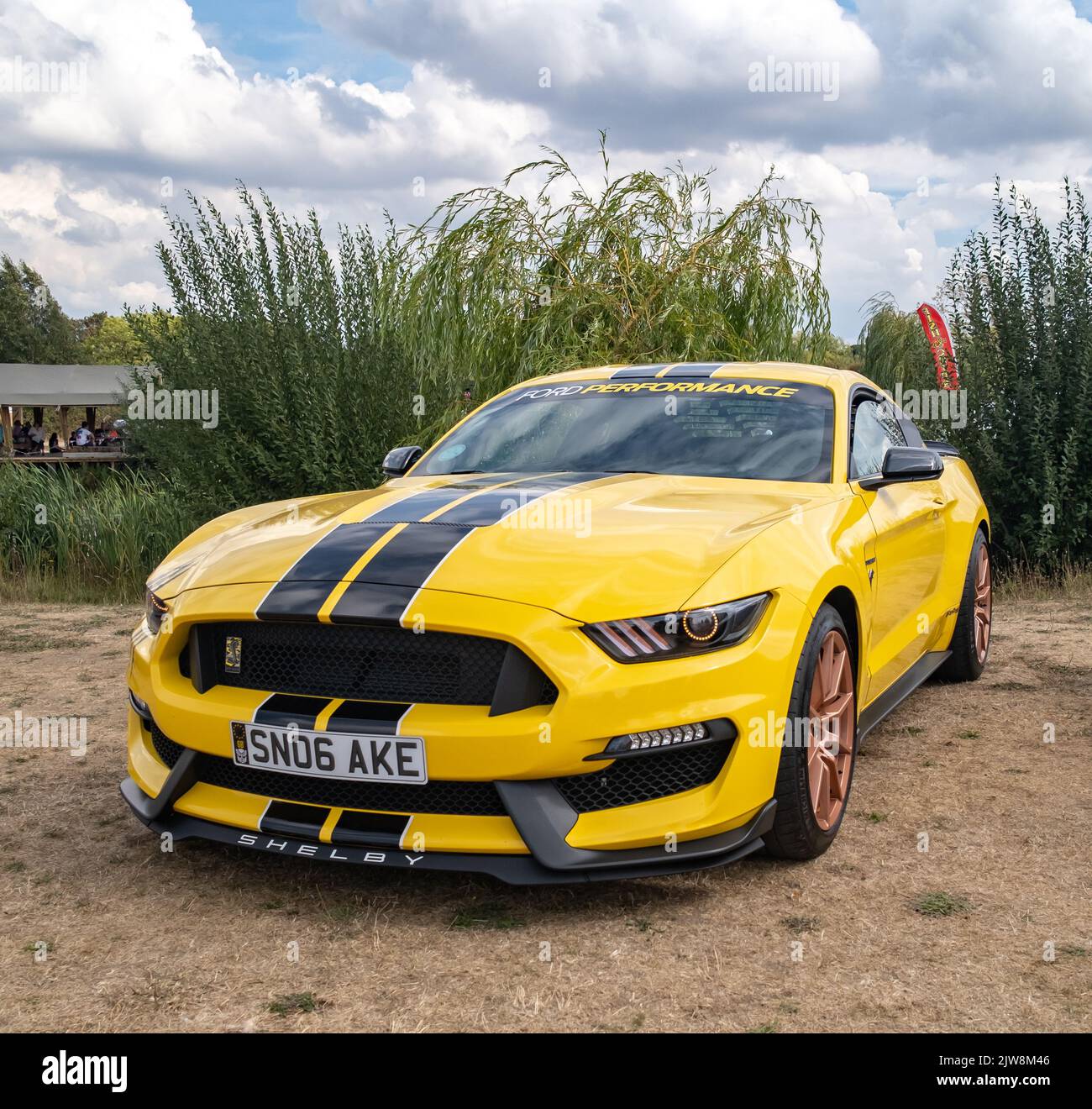 Old Buckenham, Norfolk, UK – September 03 2022. Bright yellow Shelby GT ...