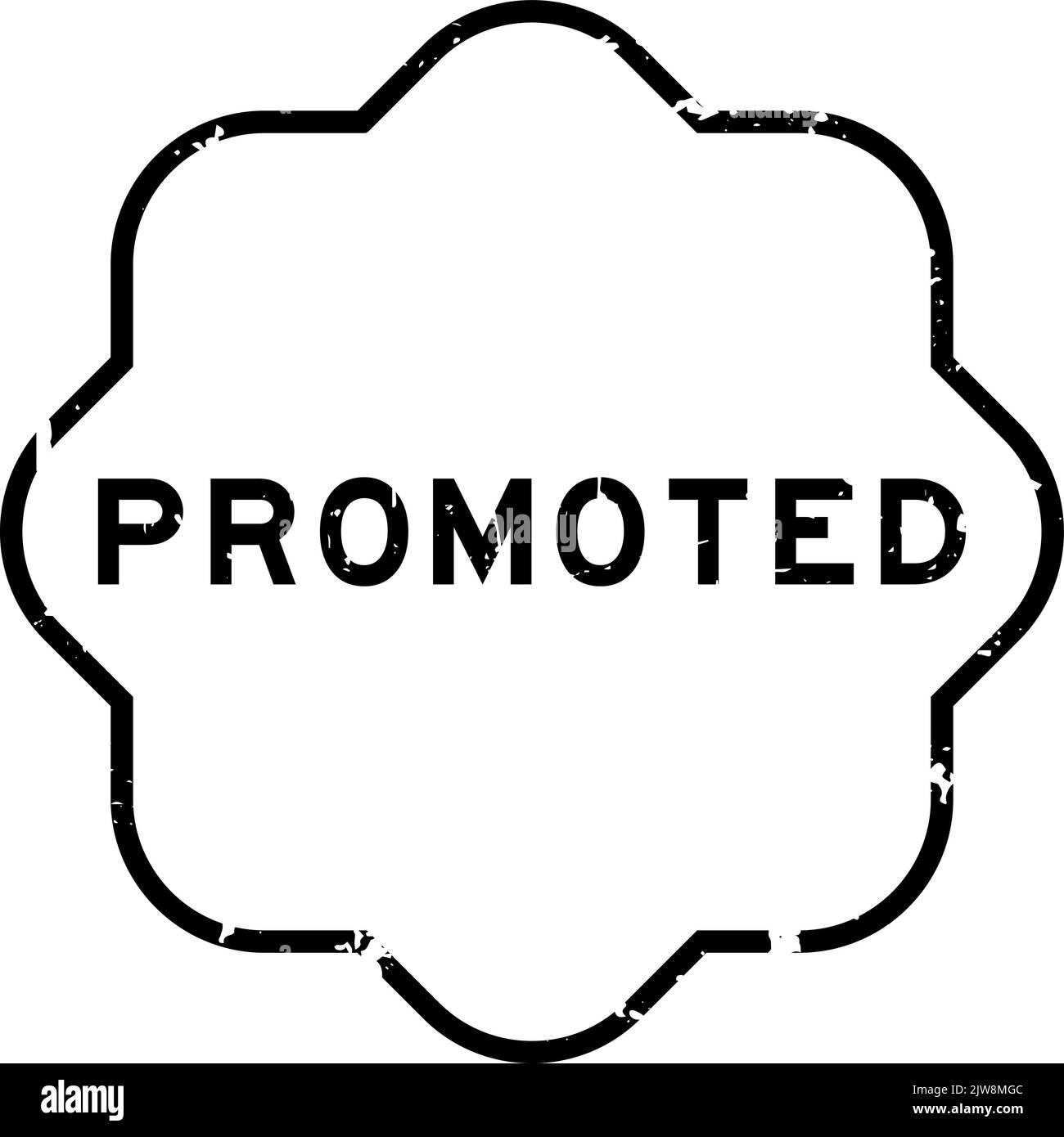 Grunge black promoted word rubber seal stamp on white background Stock ...