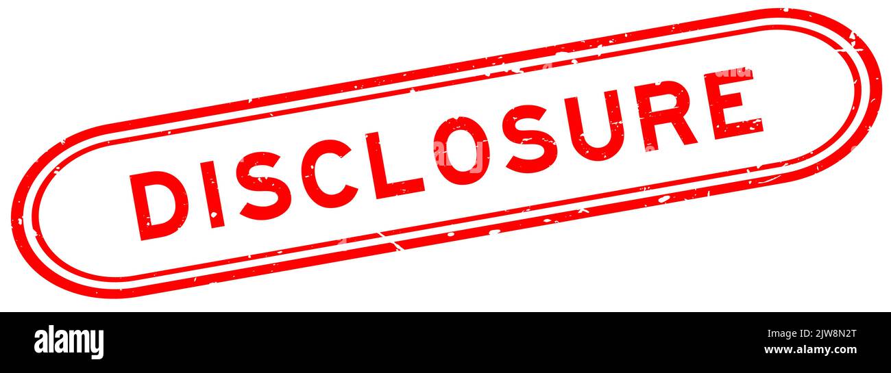 Grunge red disclosure word rubber seal stamp on white background Stock ...