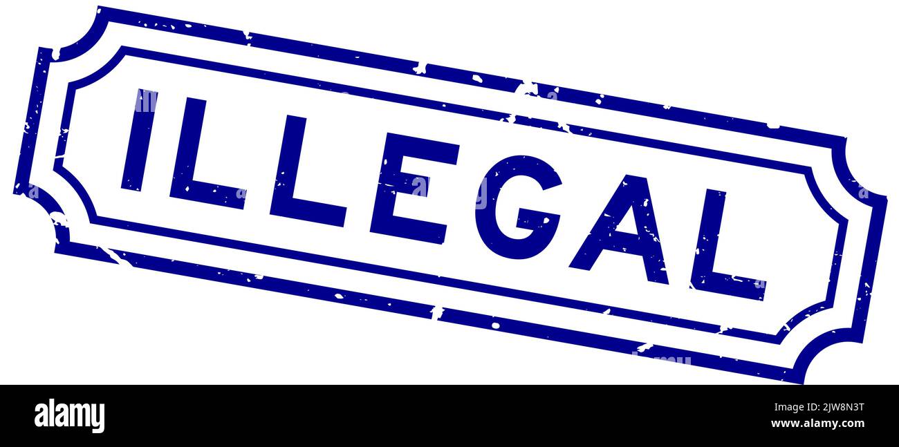 Grunge blue illegal word square rubber seal stamp on white background Stock Vector Image & Art ...