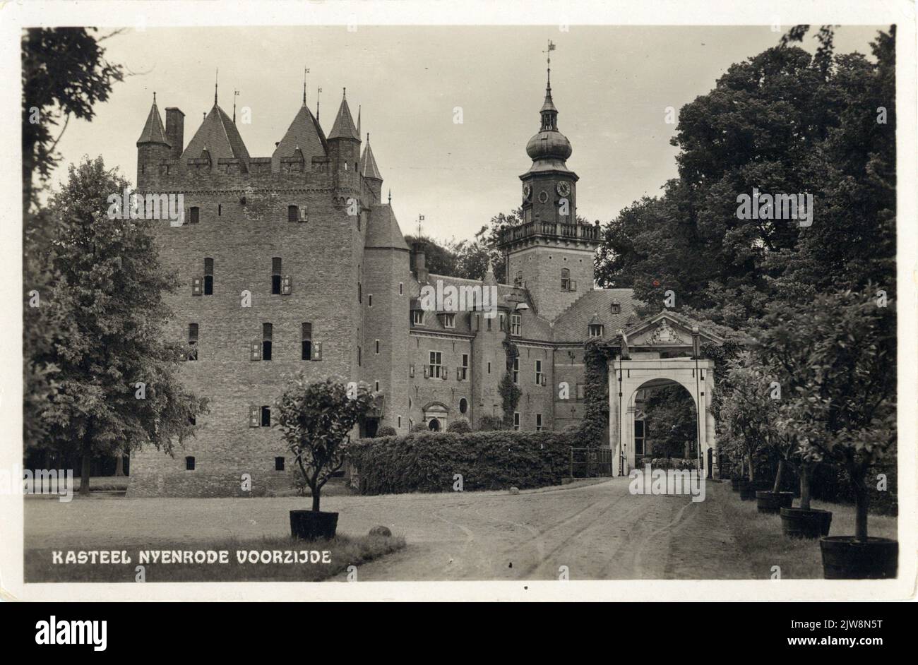 View of the front of the Nijenrode castle in Breukelen from the south ...