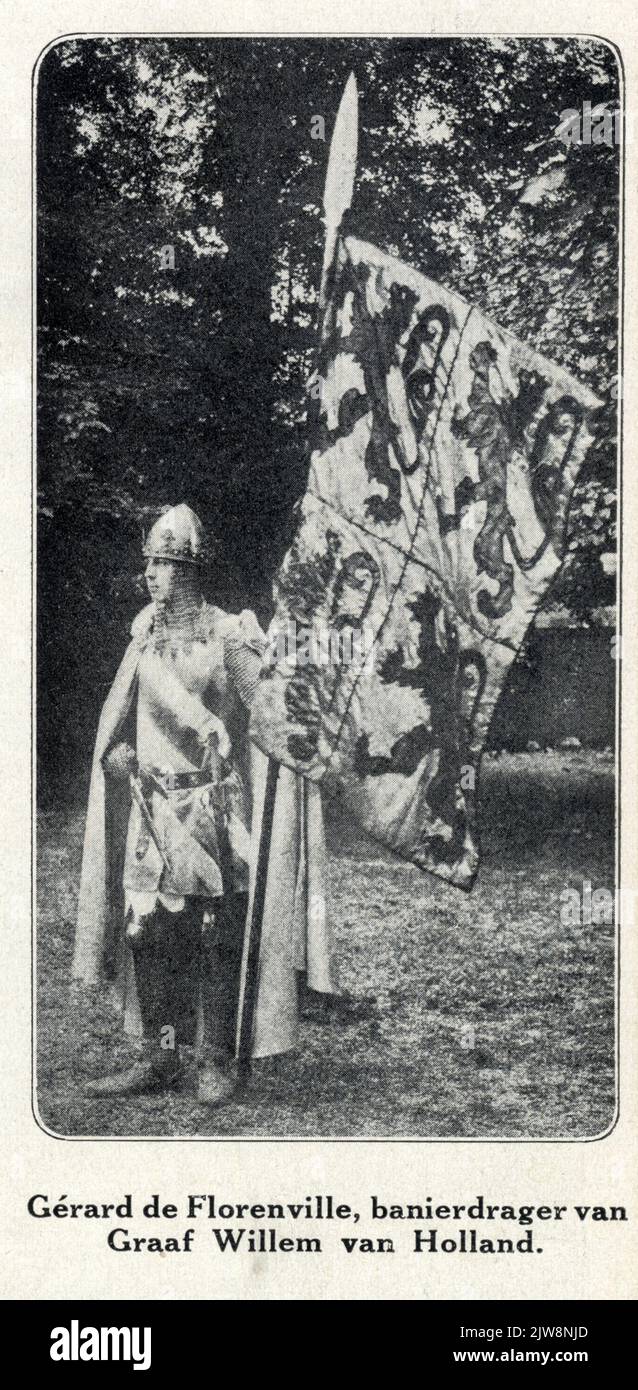 Gérard de Floreville, banner carrier of Count Willem van Holland Stock ...