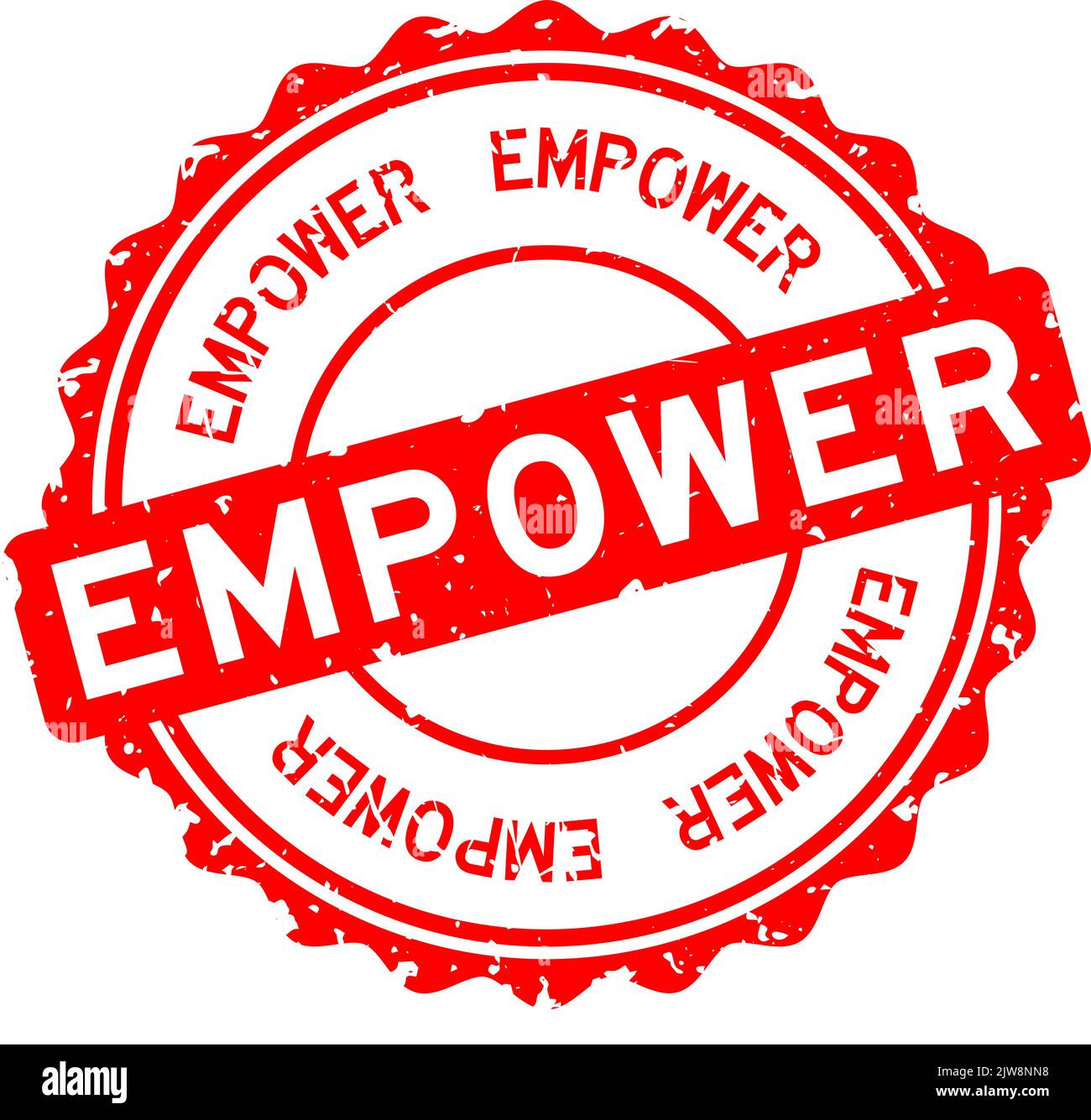 Grunge red empower word round rubber seal stamp on white background Stock Vector Image & Art - Alamy