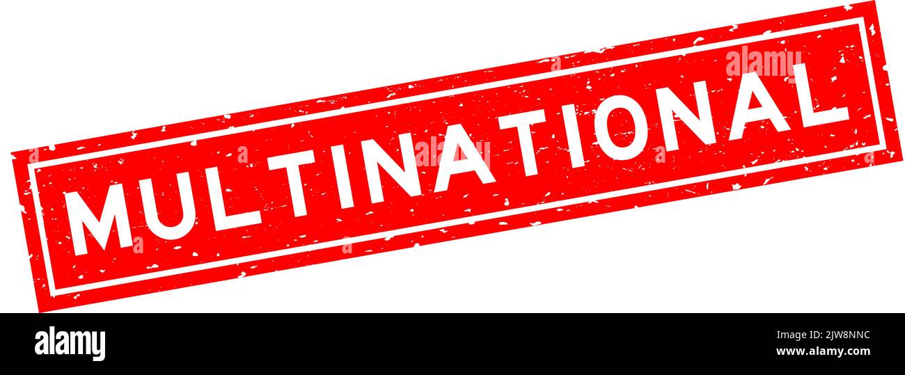 Grunge red multinational word square rubber seal stamp on white background Stock Vector Image ...