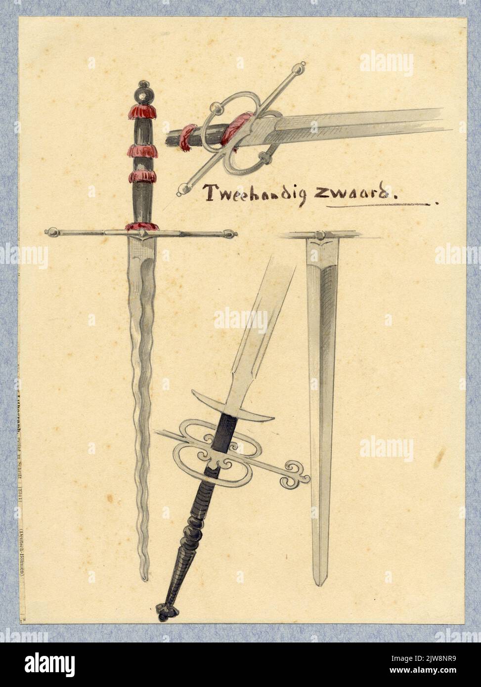 Two -handed sword. "Brush in brown recto r Stock Photo - Alamy