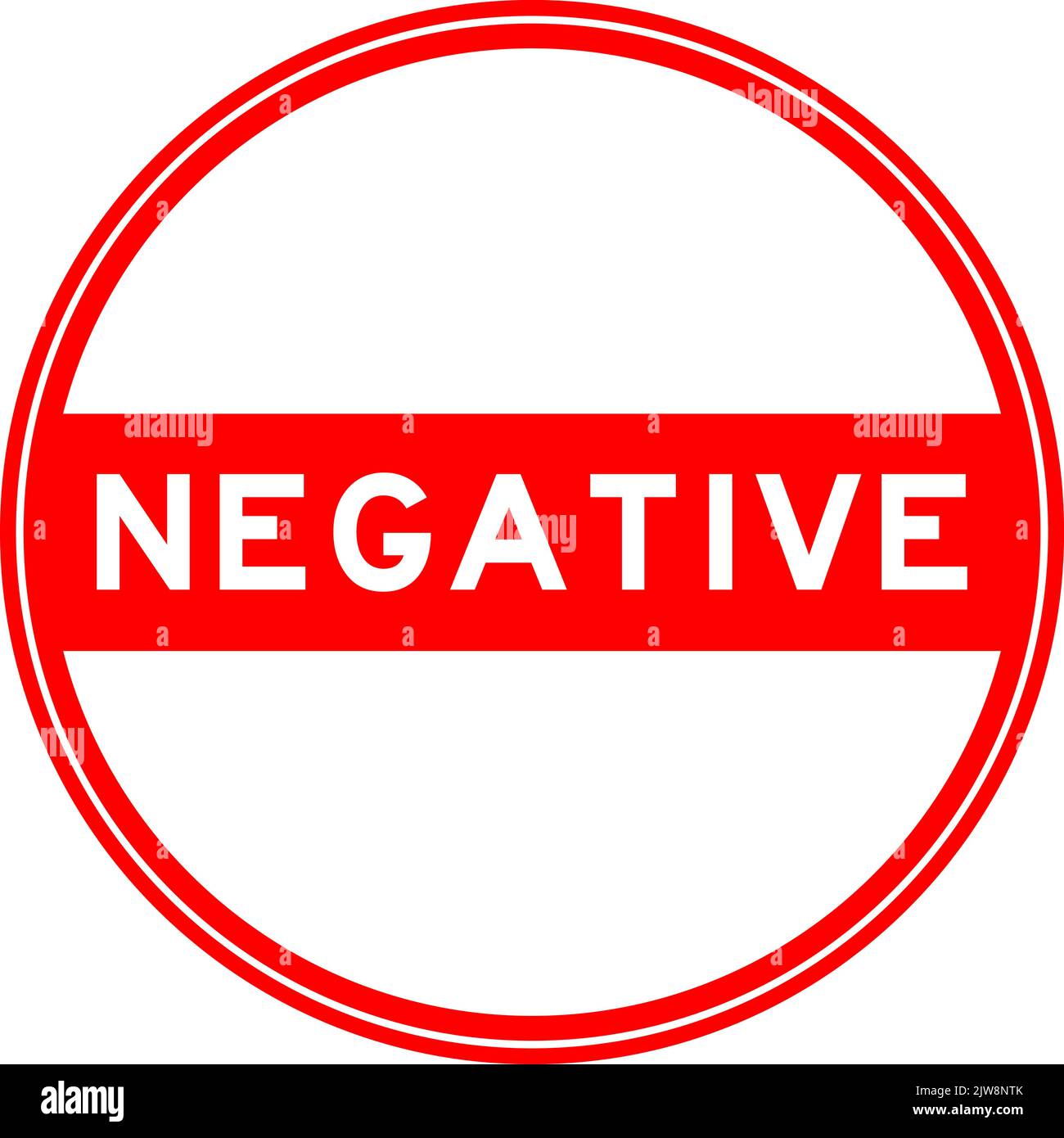 Black color round seal sticker in word negative on white background ...