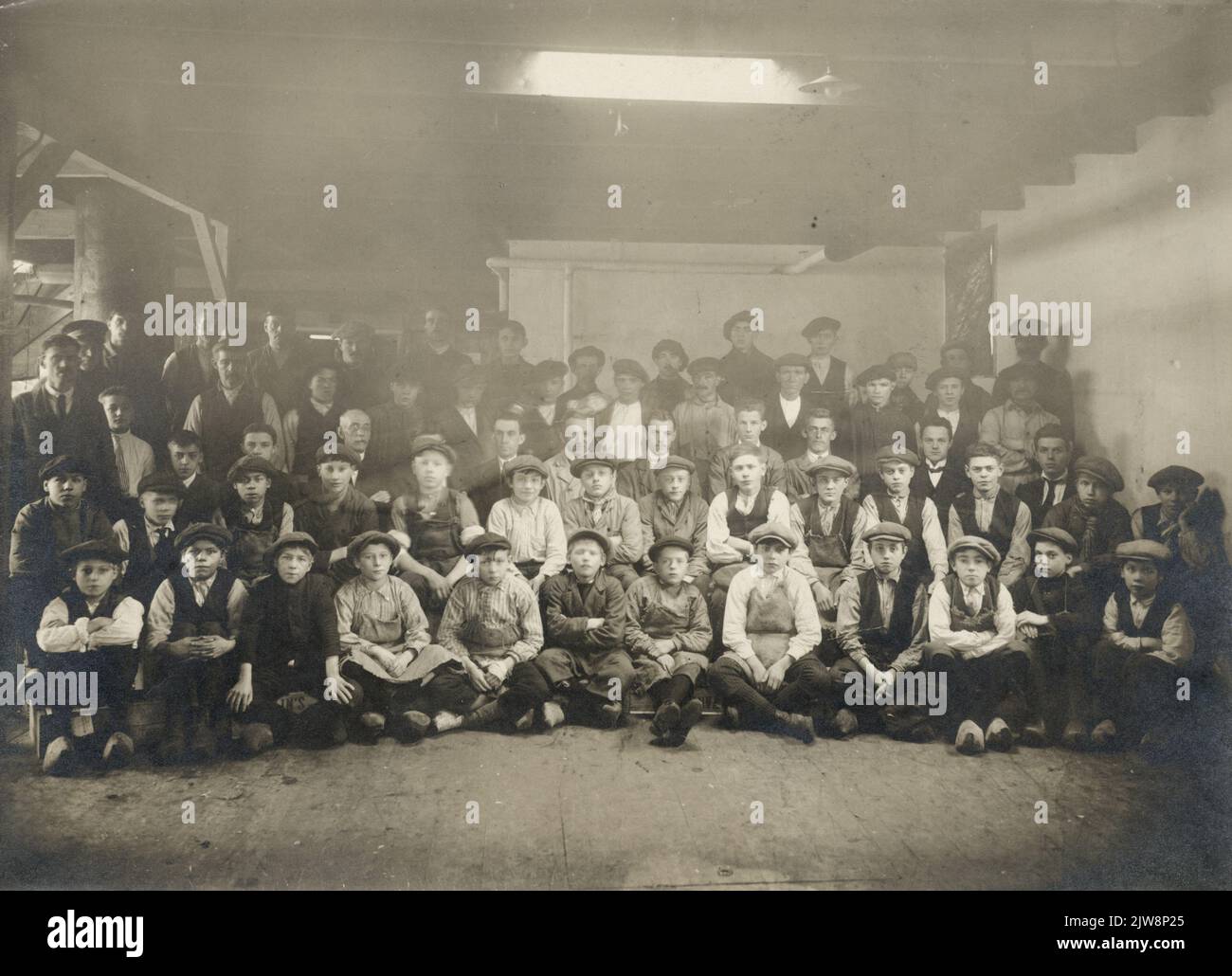 Group portrait of the staff of Van Rijn's Mosterd and Vinegar Factory ...