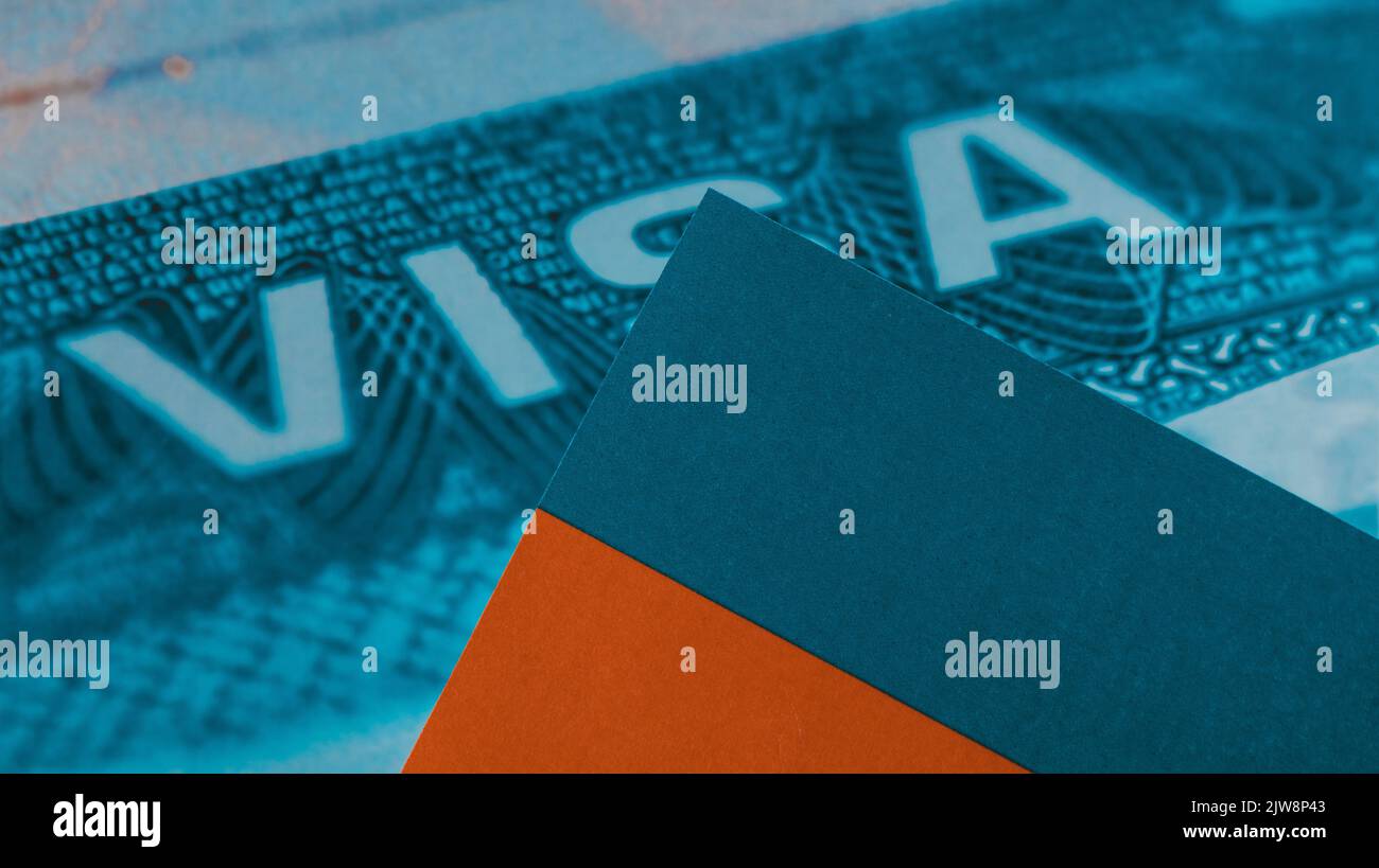 Travel visa background, Work and Travel VISA, Immigration visa with ...