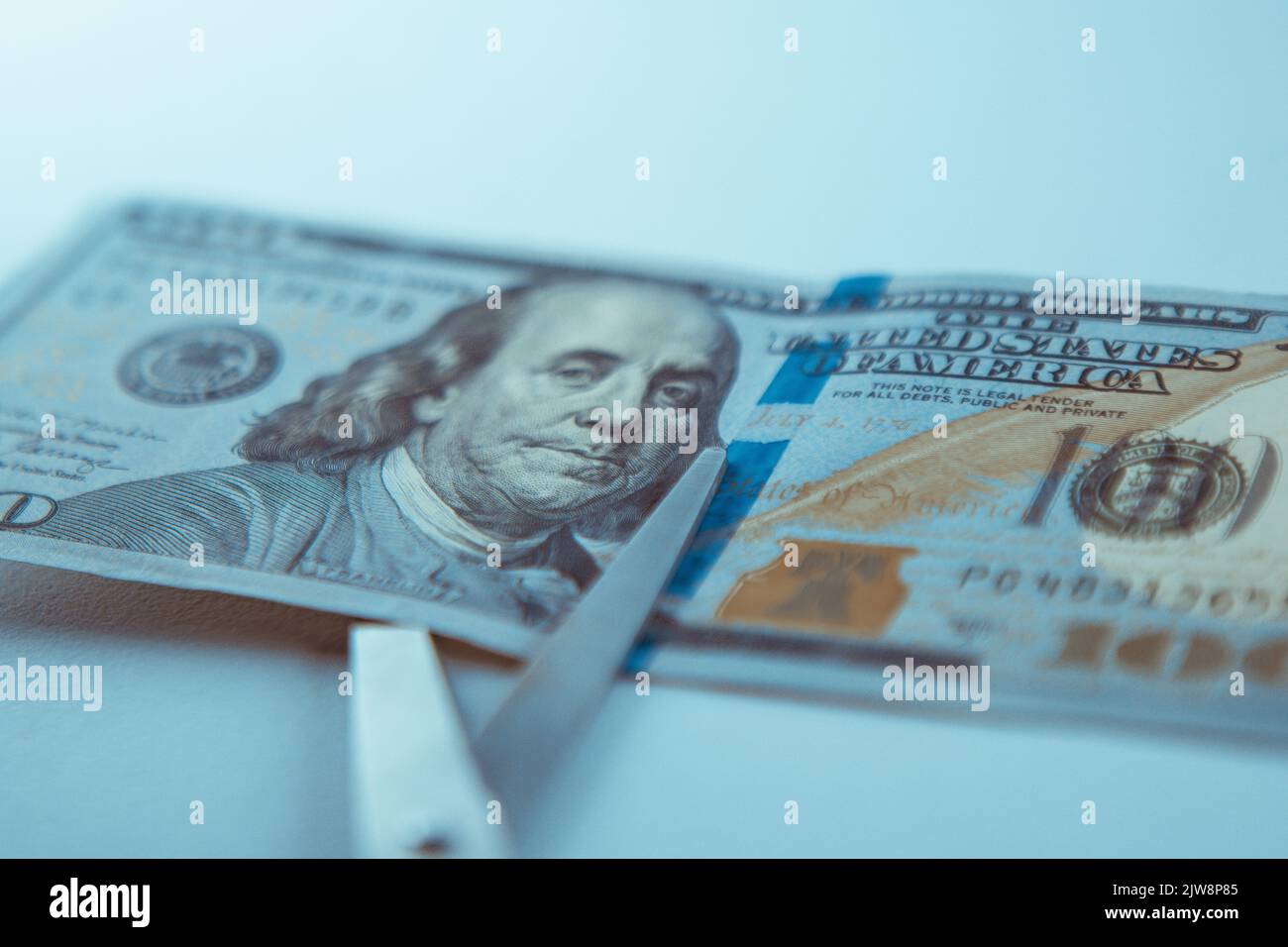 Dollar Conflicts, banknote Dollar a scissors divided, Economic crisis ...