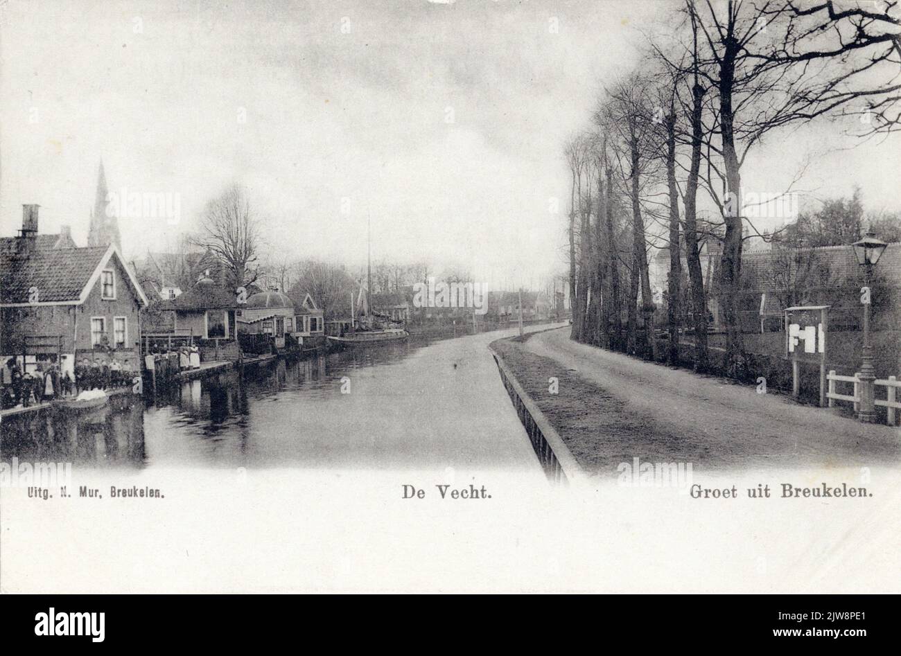 Face from the Vechtbrug on the Vecht and the village center of ...