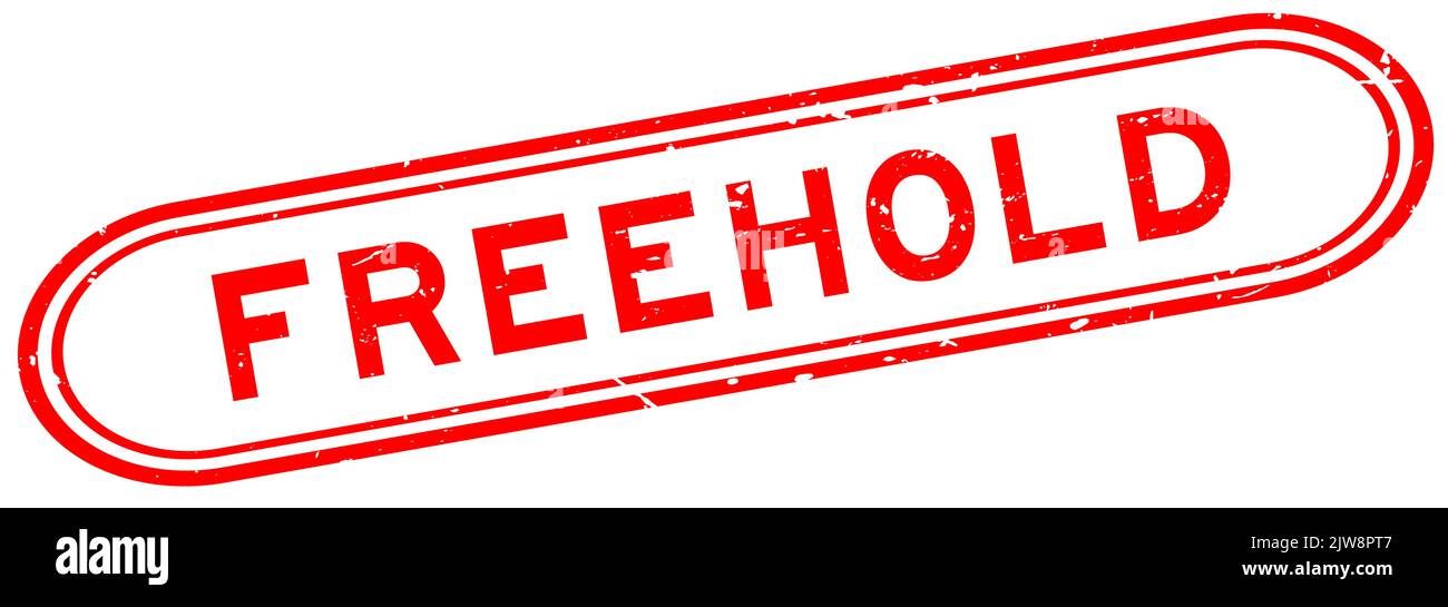 Grunge red freehold word rubber seal stamp on white background Stock ...