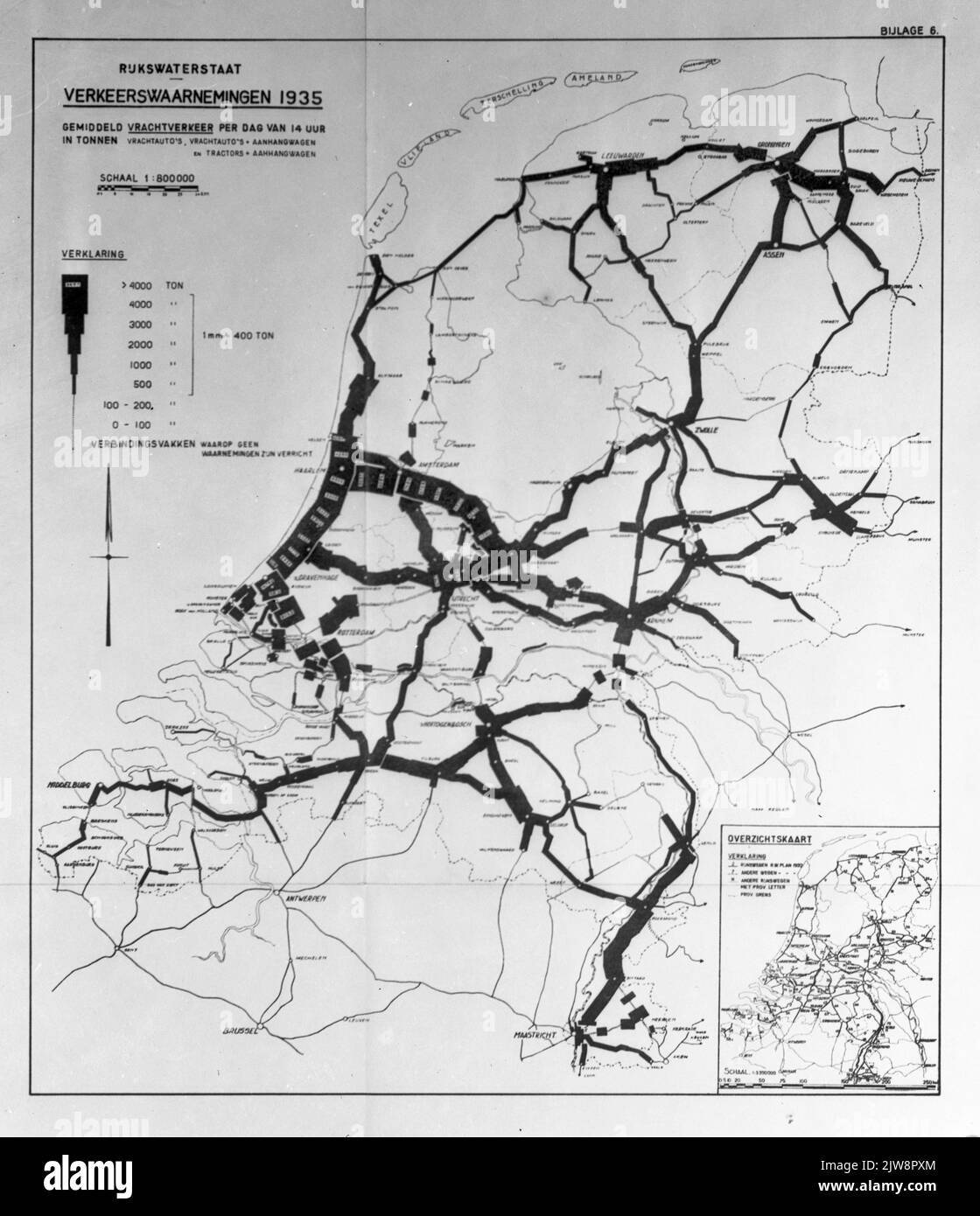 Image of a map of the Netherlands with "traffic observations" (average ...
