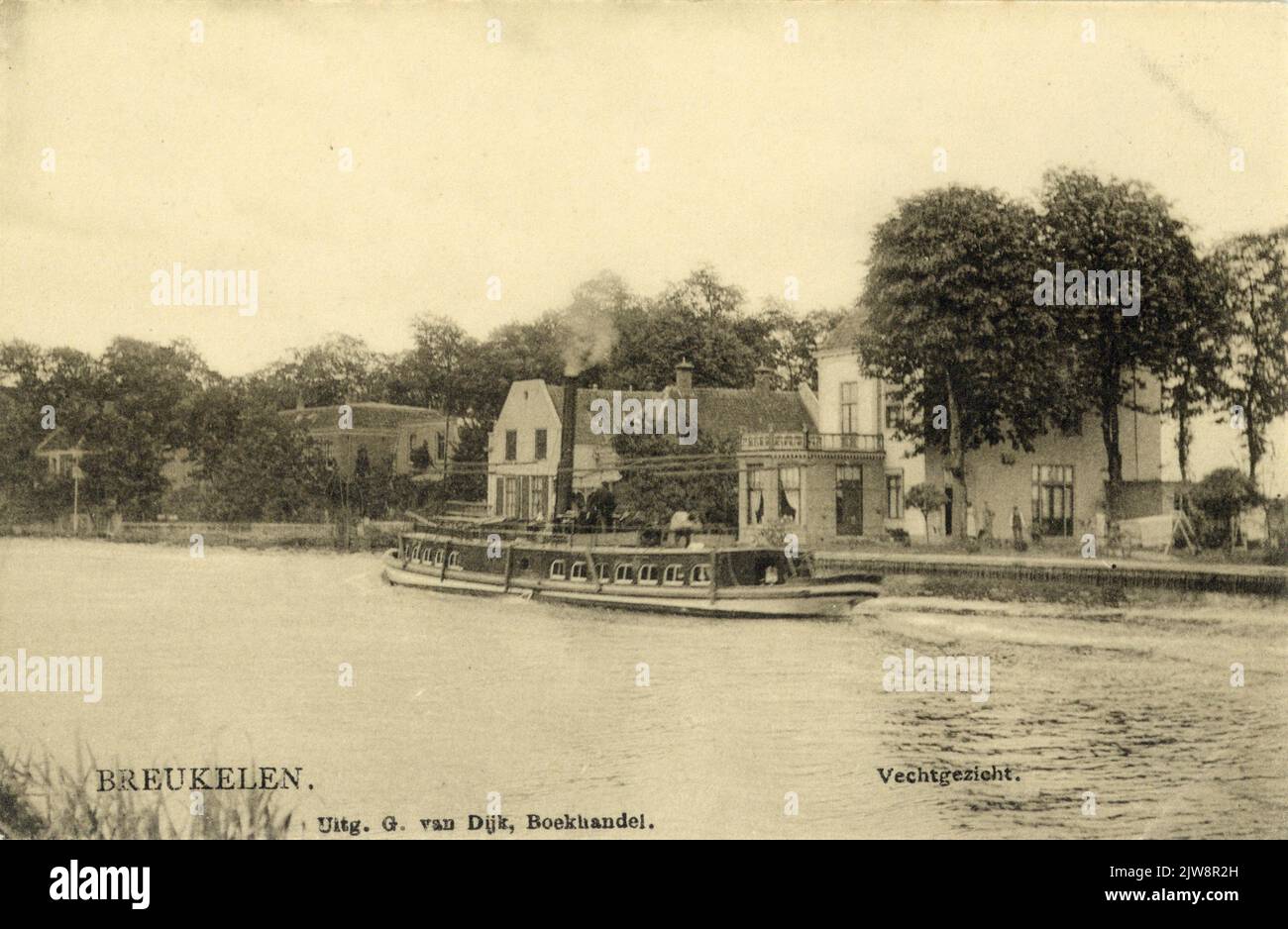 View of the Vecht near Breukelen from the northeast, with the rear and ...