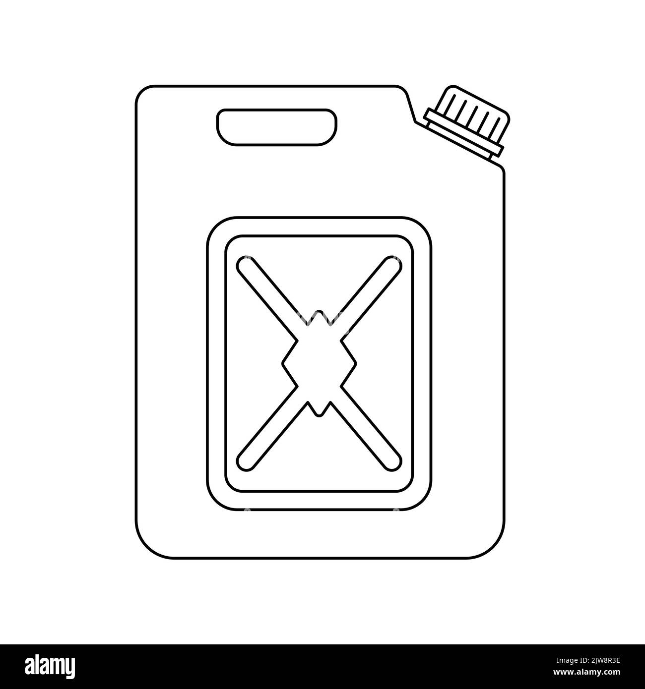 Canister icon. Fuel tank icon. Black linear canister icon. Vector ...
