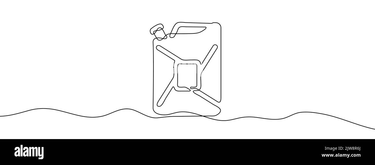 Continuous one line drawing silhouette of canister. Canister linear ...