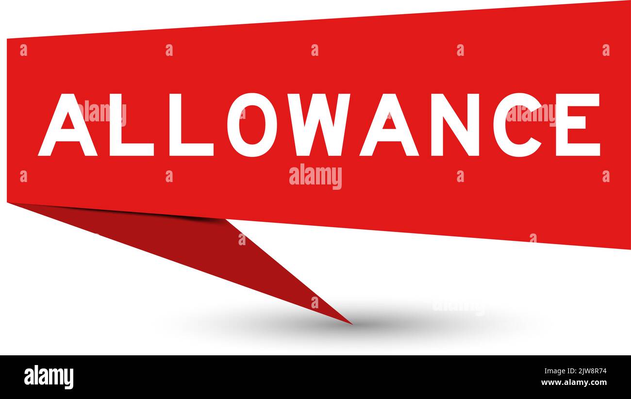 Red color speech banner with word allowance on white background Stock ...