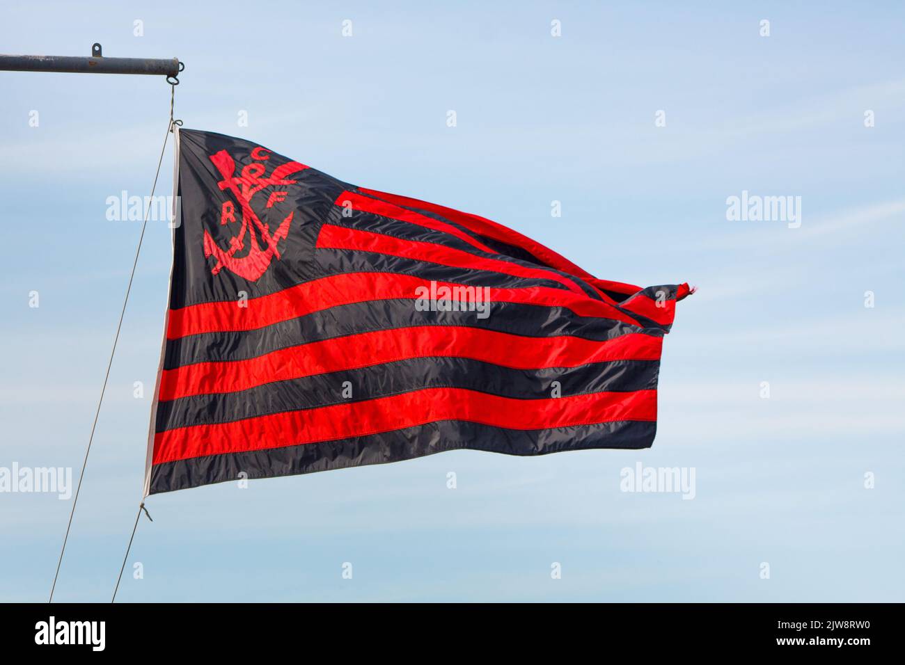 Flamengo flag in Rio de Janeiro, Brazil - June 15, 2022: Flamengo flag ...