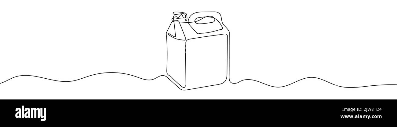 Continuous one line drawing silhouette of canister. Canister linear ...
