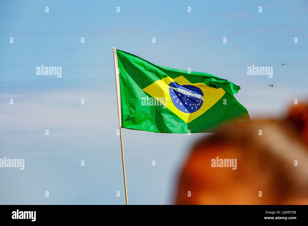 Brazilian flag in wind hi-res stock photography and images - Alamy