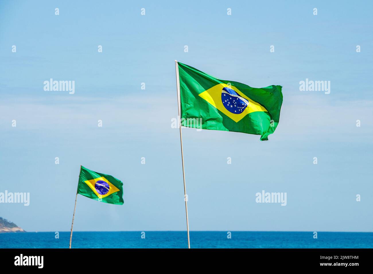 Brazilian flag in wind hi-res stock photography and images - Alamy