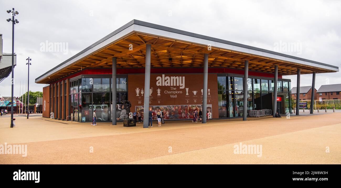 The Champions Wall at Anfield Stadium - LIVERPOOL, UK - AUGUST 16, 2022 ...