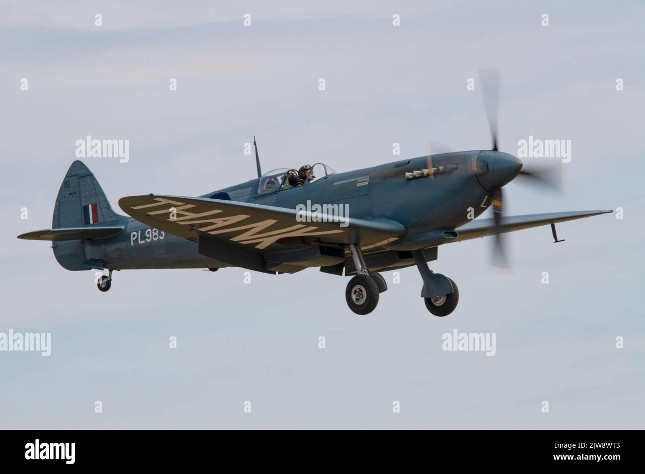 Supermarine spitfire PL983 of the Aircraft Restoration Company landing ...