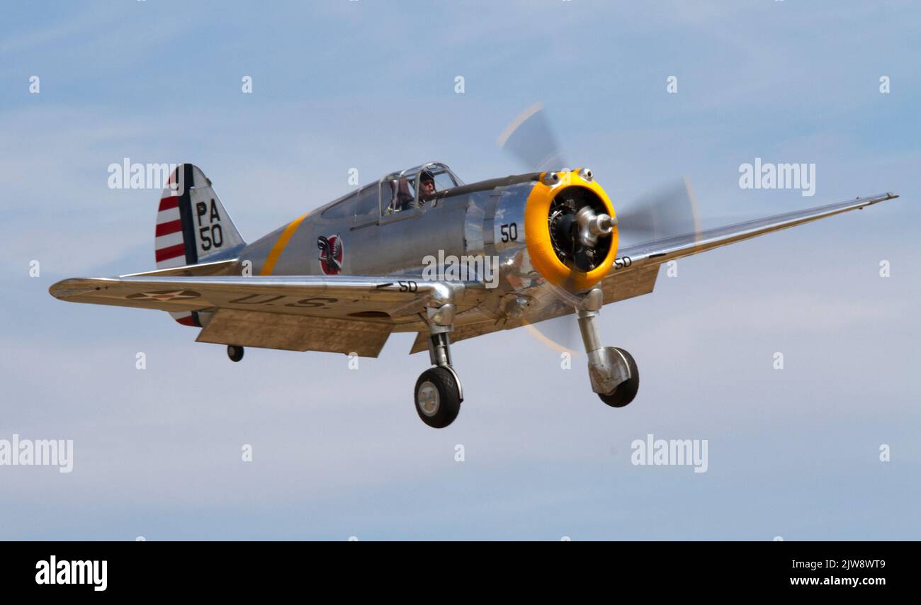 Curtis P-36C of the Fighter companylanding on runway 24 at the Duxford ...