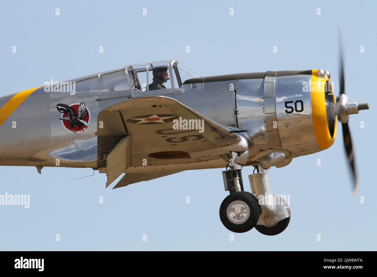 Curtis P-36C of the Fighter companylanding on runway 24 at the Duxford ...