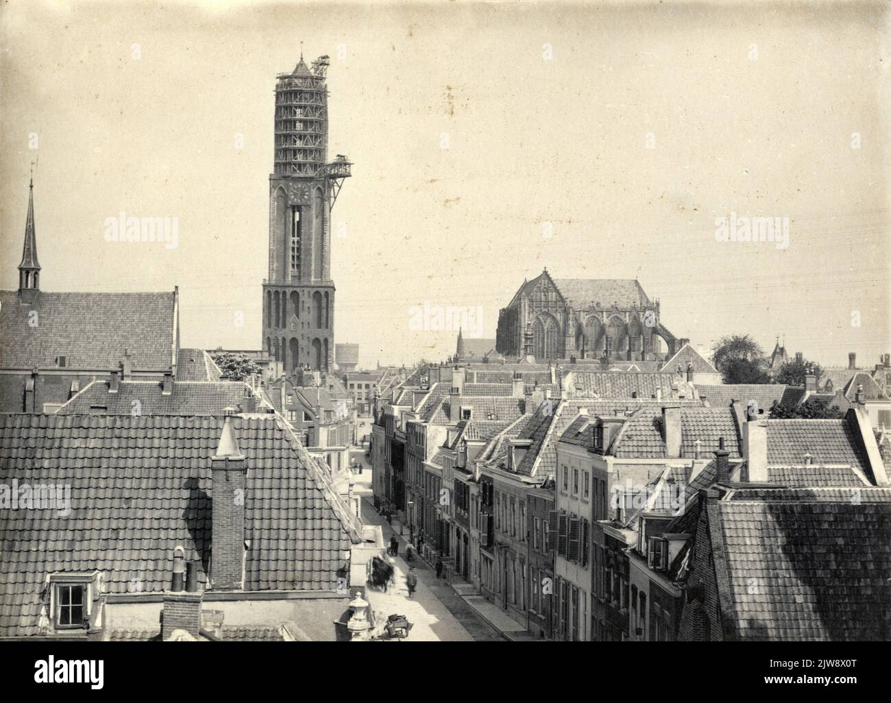 View of the Domkerk and Domtoren (Munsterkerkhof) in Utrecht, from a ...