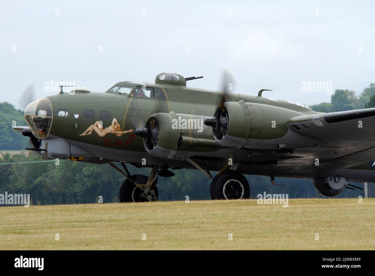 B-17 'Sally B' waiting to takeoff for it's summer air display the ...
