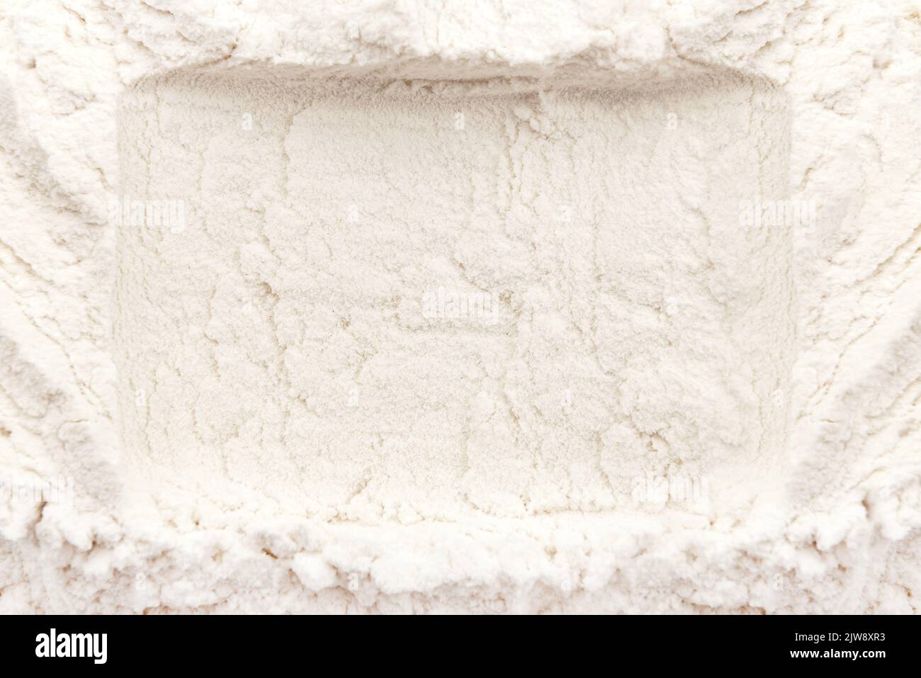 Background from wheat flour. Texture of flour with a free space in the ...