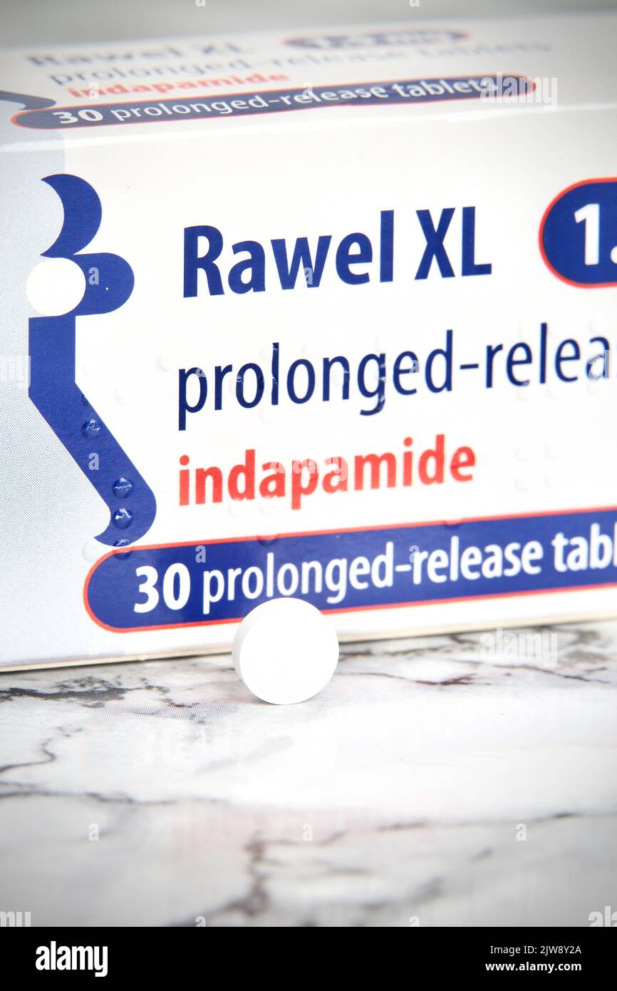 1.5mg Indapamide tablets used in the treatment of hypertension Stock ...