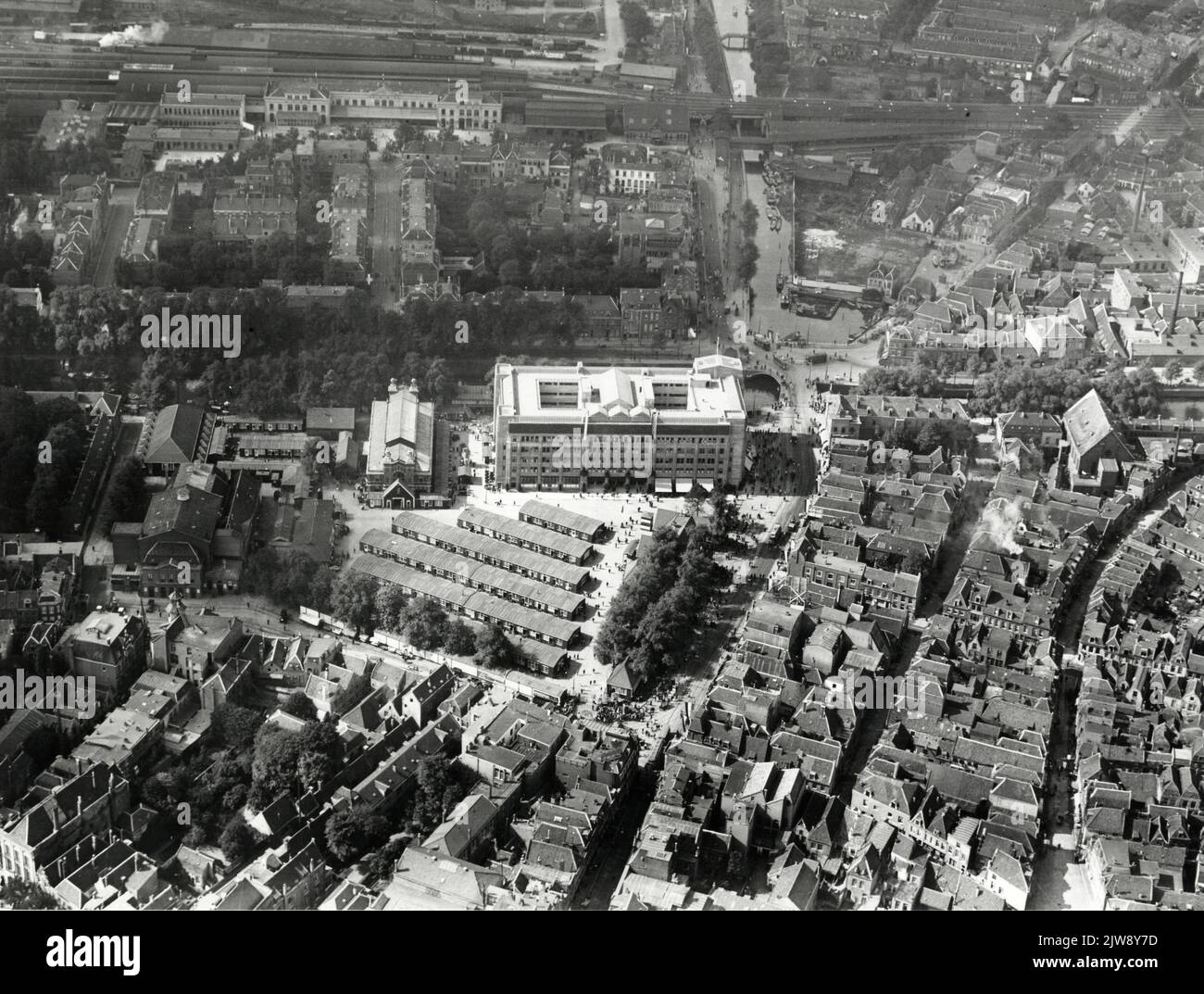 Aerial photo of the Vredenburg and surroundings in Utrecht; In the ...