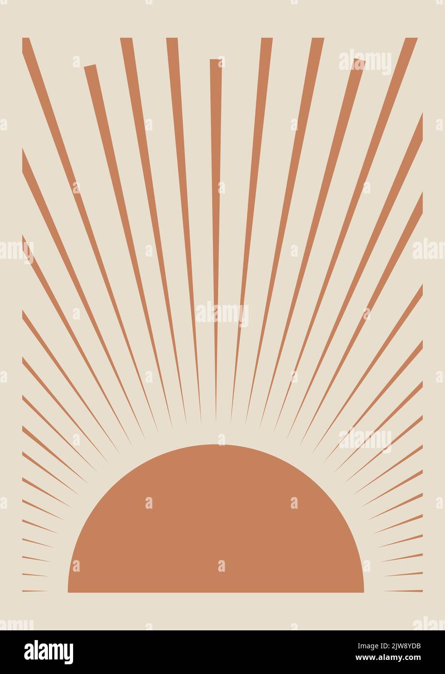 Sun print boho minimalist Stock Vector Images - Alamy