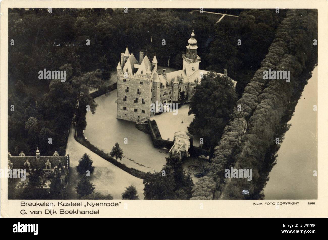 Aerial photo of the Nijenrode castle near Breukelen from the southeast ...