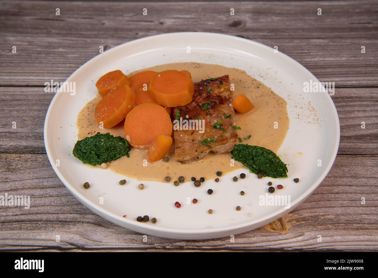 Recipe for baked lamb shoulder with watercress mashed, sweet potato and ...