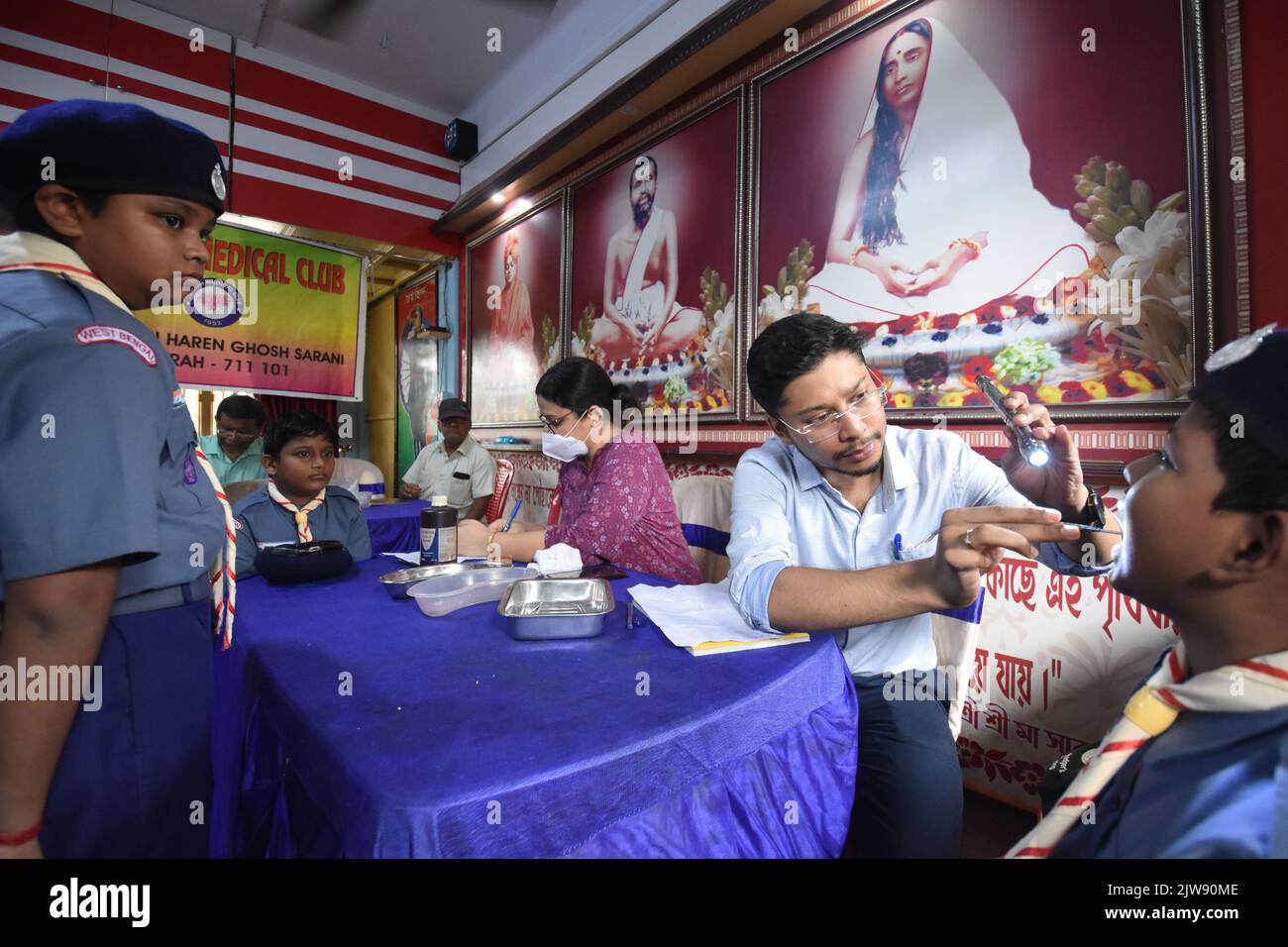 Howrah, India. 04th Sep, 2022. A free health check-up camp organize by ...