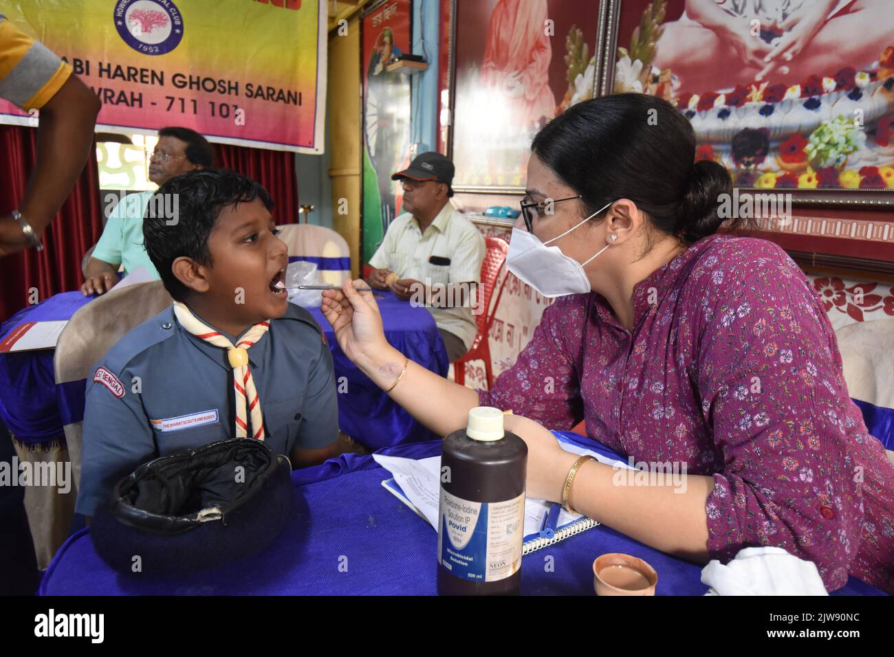 Howrah, India. 04th Sep, 2022. A free health check-up camp organize by ...
