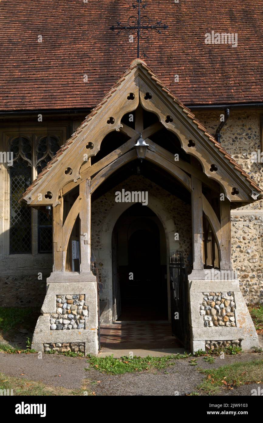 Entrance Porch All Saints Church High Laver Essex Stock Photo - Alamy