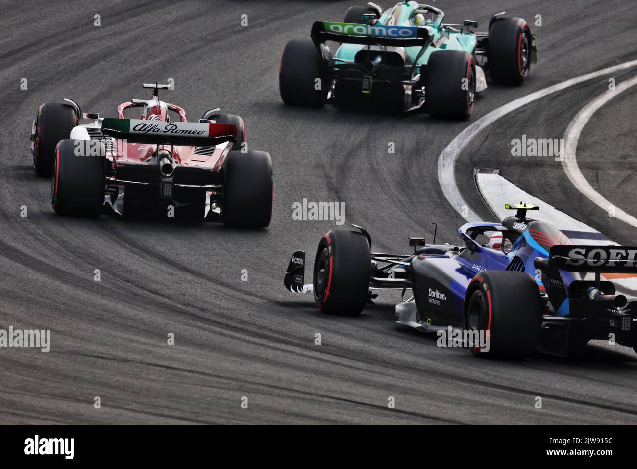 Valtteri Bottas (FIN) Alfa Romeo F1 Team C42 leads Nicholas Latifi (CDN ... Valtteri Bottas (FIN) Alfa Romeo F1 Team C42 leads Nicholas Latifi (CDN ...