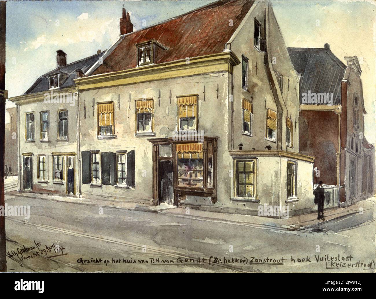 View of P.H. van Gendt (Br.Bakker) Zonstraat Hoek Vuilesloot ...
