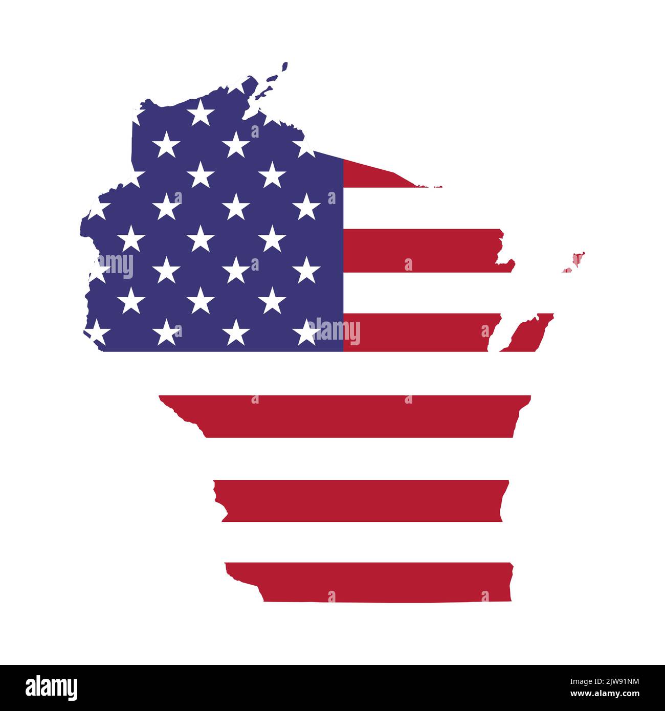 Milwaukee wisconsin state map Cut Out Stock Images & Pictures - Alamy