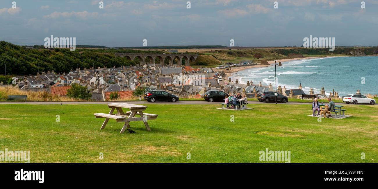 People enjoying their picnics overlooking Cullen and the Coastline ...