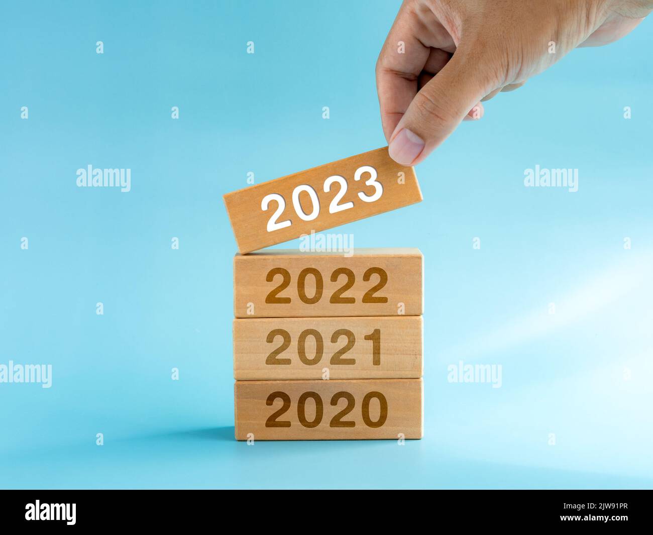 2023 Happy New year background. 2023 calendar numbers on wooden cube ...