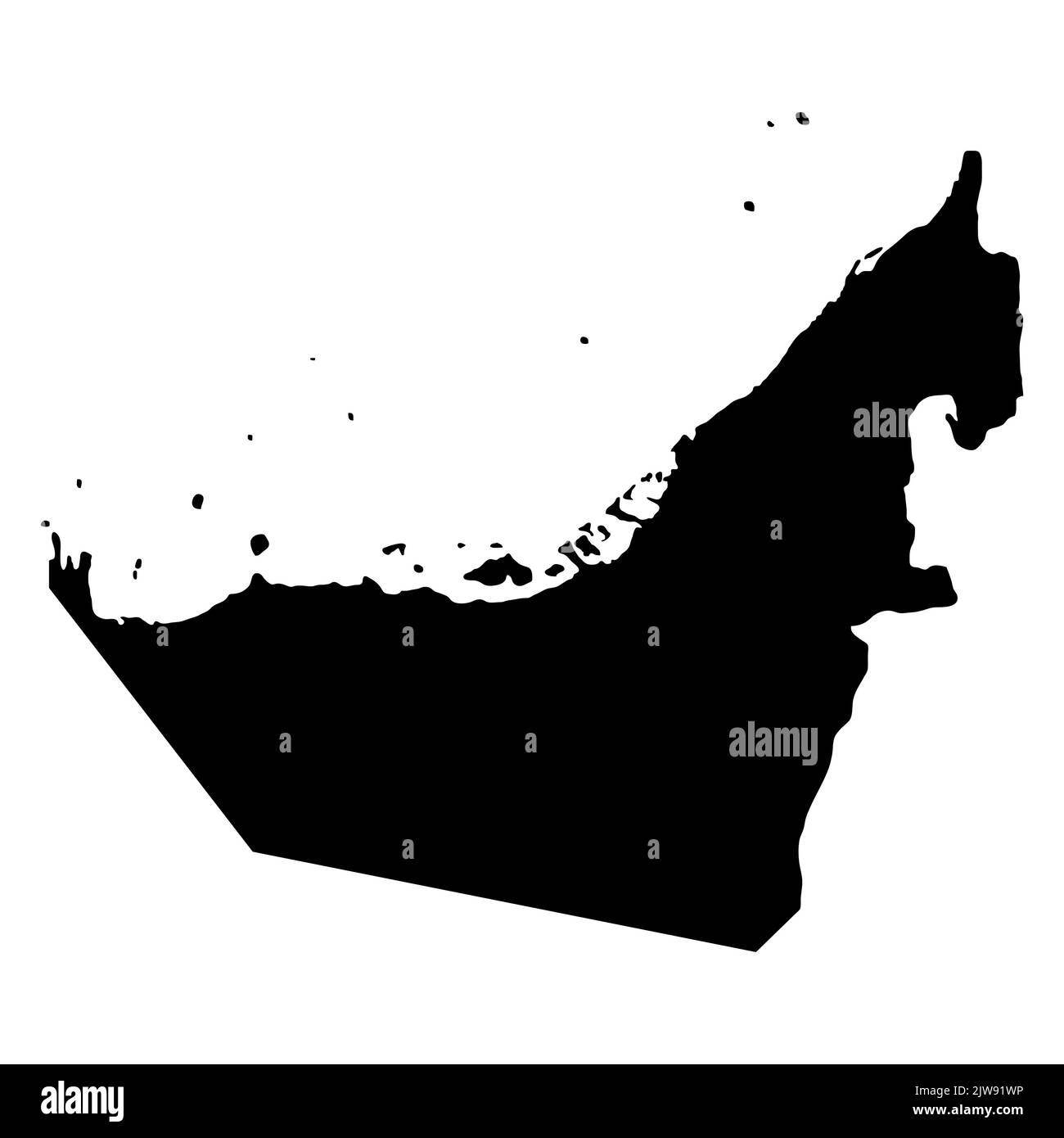 United arab emirates map icon, geography blank concept, isolated ...